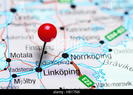 Linkoping, Sweden pin on map Stock Photo - Alamy