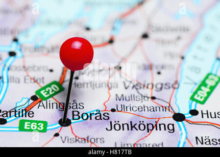 Boras, Sweden pin on map Stock Photo - Alamy