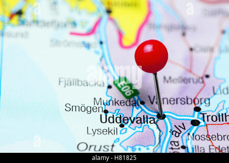 Uddevalla, Sweden pin on map Stock Photo - Alamy