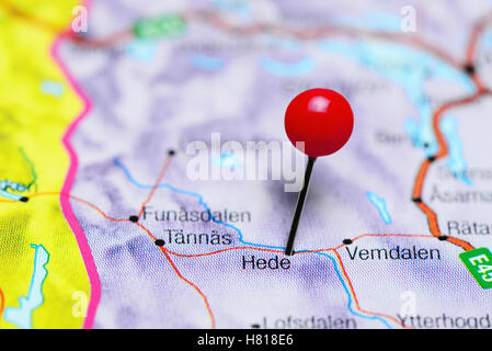 Hede, Sweden pin on map Stock Photo - Alamy