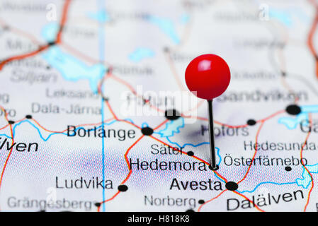 Hedemora, Sweden pin on map Stock Photo - Alamy