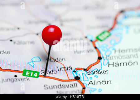 Stode, Sweden pin on map Stock Photo - Alamy