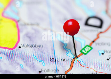 Stromsund, Sweden pin on map Stock Photo - Alamy