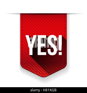 yes ribbon. yes round red sign. yes Stock Vector Image & Art - Alamy