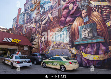 Theater of Life, mural, by Meg Saligman and Juan Dimida, Philadelphia ...