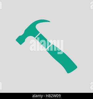 Hammer icon. Gray background with green. Vector illustration Stock ...