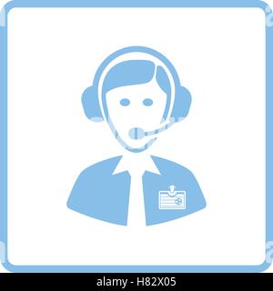 Soccer commentator icon. Blue frame design. Vector illustration Stock ...