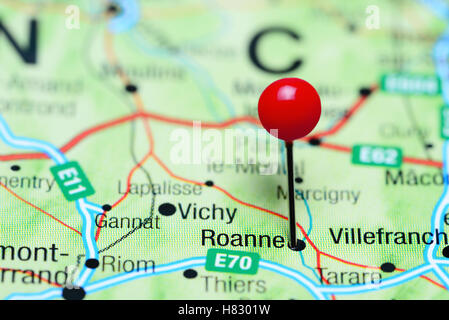MAP OF ROANNE FRANCE Stock Photo - Alamy
