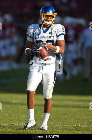 San Jose State wide receiver Charles Ross, , right, can't pull in a ...
