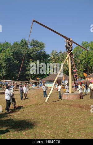 A religious tradition called ‘Bagada’. Devotees gets hoocked and then ...