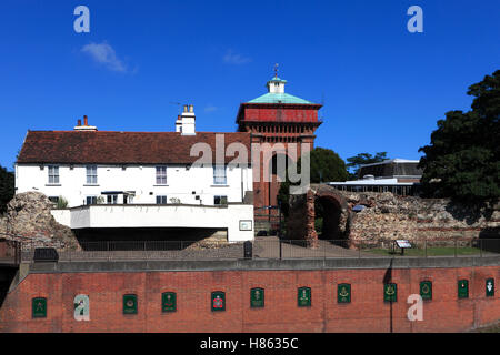 The Victorian Jumbo Water Tower and Roman Wall, Colchester town, Essex ...