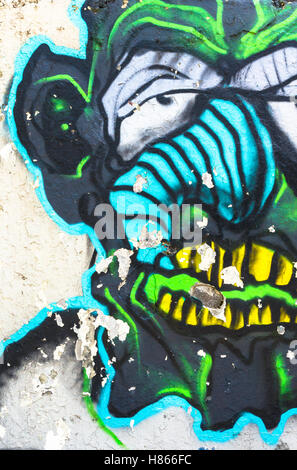 Graffiti street art depicting Alien and Ellen Ripley (Sigourney Weaver ...