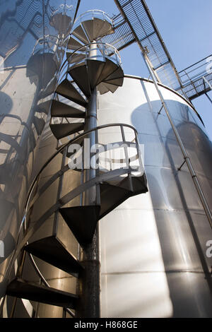 production site silos filled with wine Stock Photo - Alamy