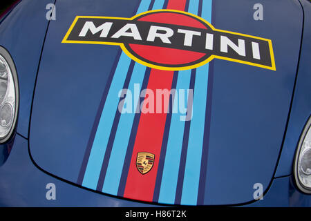 Martini logo on the bonnet of a Porsche race car Stock Photo - Alamy