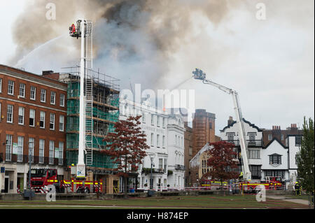 The Royal Clarence Hotel catches fire following an earlier fire in the ...