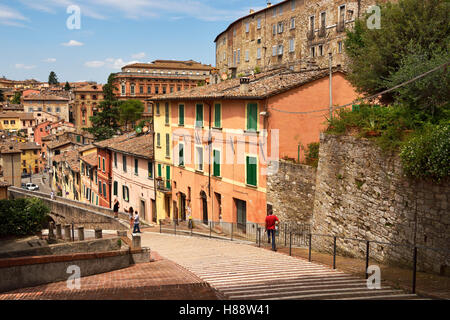 Perugia, Italy Umbria cityscape with historic old medieval Etruscan ...