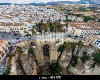 Puente Nuevo or New Bridge aerial view in Ronda Spain Stock Photo - Alamy