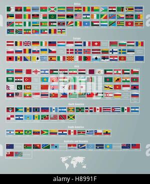 Earth map with countries divided by color and description of political ...