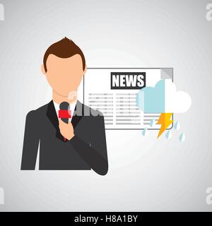 News Reporter Anchor Woman Newsroom Man Talk Show Host Stick Figure ...