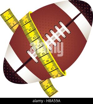 measuring tape and football ball icon image vector illustration design ...