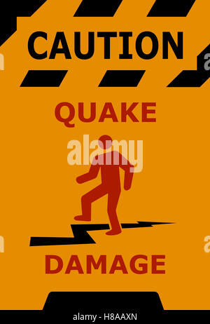 Traffic sign with earthquake Stock Photo - Alamy