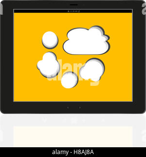 Black abstract tablet pc ipad on white background Stock Photo - Alamy