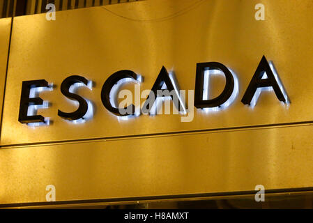 das Logo der Marke "Escada Sport", Swinemuende, Polen Stock Photo - Alamy