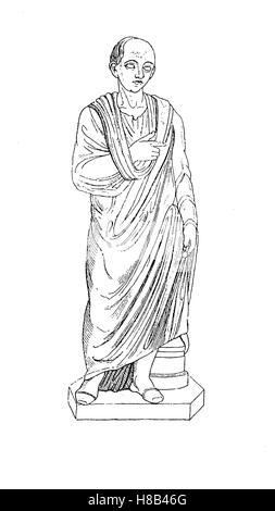 toga, a distinctive garment of Ancient Rome, Full shape with sine and ...
