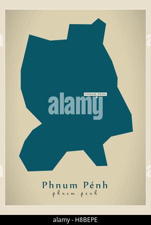 Area map of Phnom Penh, Cambodia. This artmap of Phnom Penh contains ...