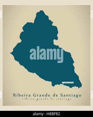 Modern Map - Ribeira Grande CV Stock Vector Image & Art - Alamy