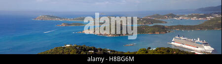 St. Thomas, USVI. Panoramic view of the Charlotte Amelie town Stock ...