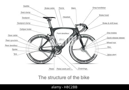 infographic of the main bike parts with the names Stock Vector Image ...