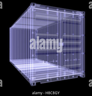 X-ray shipping container isolated on black Stock Photo - Alamy