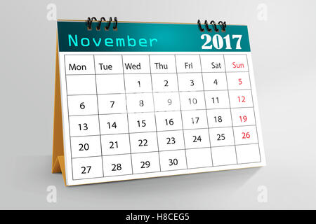 Desktop Calendar Design- November 2017 Stock Photo - Alamy