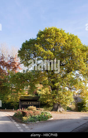 Adlestrop bus shelter Gloucestershire UK containing a GWR bench ...