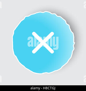 Cancel icon - white app button with shadow Stock Photo - Alamy