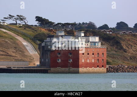 Fort Albert Isle of Wight UK built on an artificial island and Stock ...
