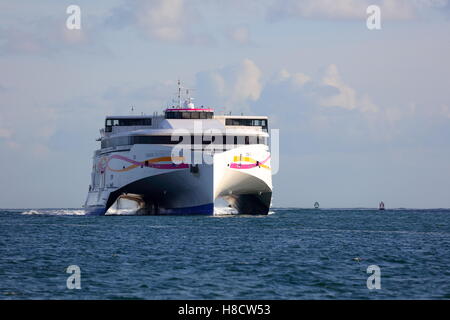 The high speed Catamaran (Condor express) sailing between guernsey & Poole Alongside at Guernsey ...