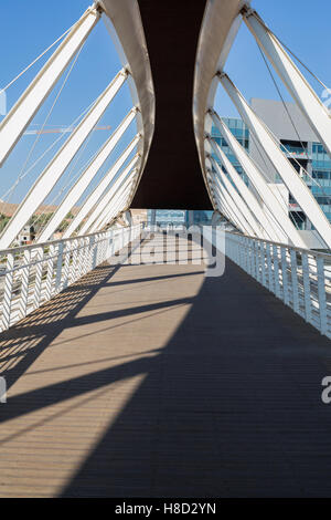 contemporary architecture pedestrian bridge, the view from inside Stock ...