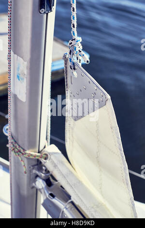 Mast track sail and its functions, front luff Stock Photo - Alamy