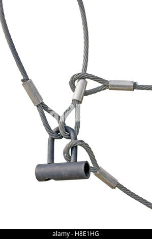 Industrial safety lock and interlock wire loop ropes Stock Photo - Alamy