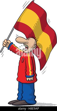 Spain Soccer Fan Flag Cartoon Stock Vector Image & Art - Alamy