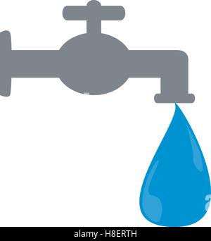(Faucet) Water tap falling drop of water Stock Vector Image & Art - Alamy