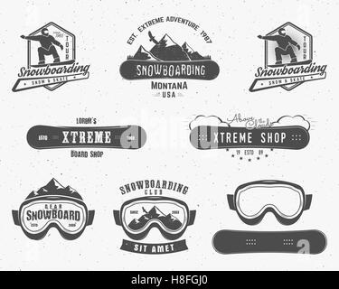 Set of Snowboarding logo, label templates. Winter sport badges. Extreme ...