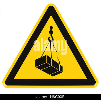 A yellow triangular warning sign informing the bearer of a super heavy ...