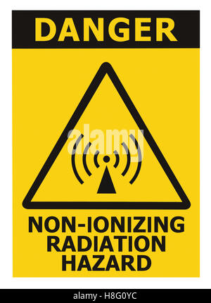 Non-ionizing radiation hazard safety area, danger warning sign sticker ...