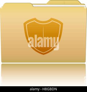 folder document with shield vector illustration design Stock Vector ...