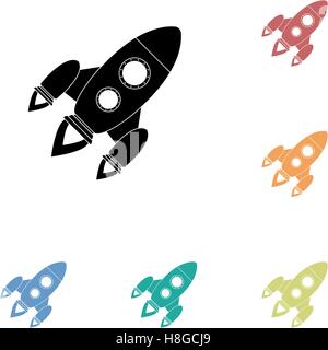 Rocket icon, flat style Stock Vector Image & Art - Alamy