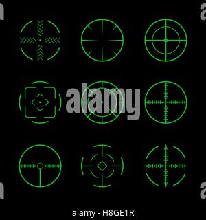 Crosshairs. Target crosshair icons, vector targeting shooter cross ...