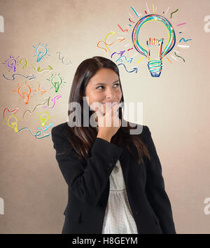 Businesswoman with idea Stock Photo - Alamy